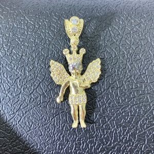 Jewelry | 1k Solid Yellow Gold Baby Angel Diamond Pendant | Poshmark
